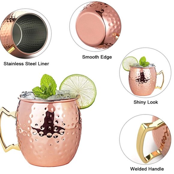 LIVEHITOP | Dining | Moscow Mule Mugs Set Of 4 Handcrafted Copper ...